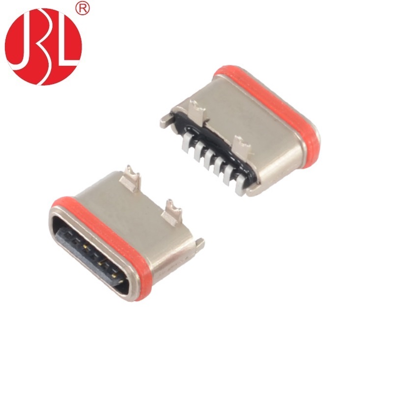 USB-20C-F06-SM19F IPX7 waterproof USB Connector Socket type-c 6pin ...