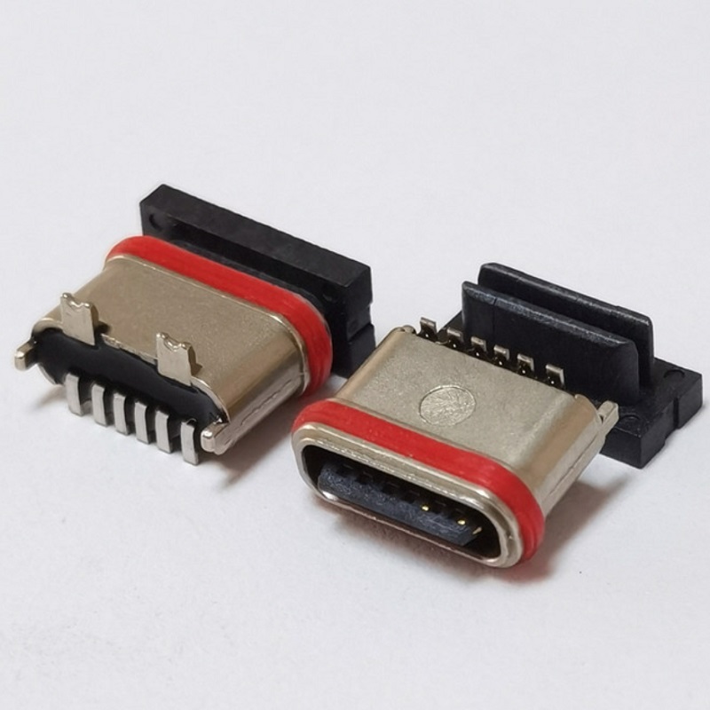 USB-20C-F06-SM19F IPX7 waterproof USB Connector Socket type-c 6pin ...