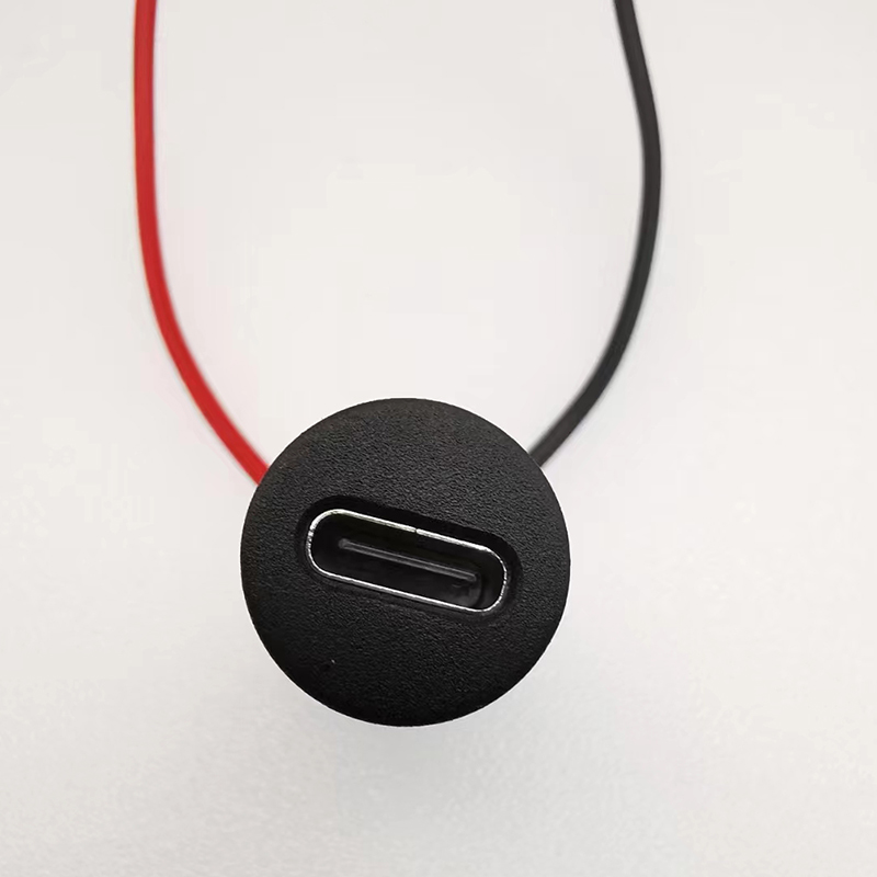 Snap In Panel Mount USB Type C 2.0 Female Connector Cable Assembly